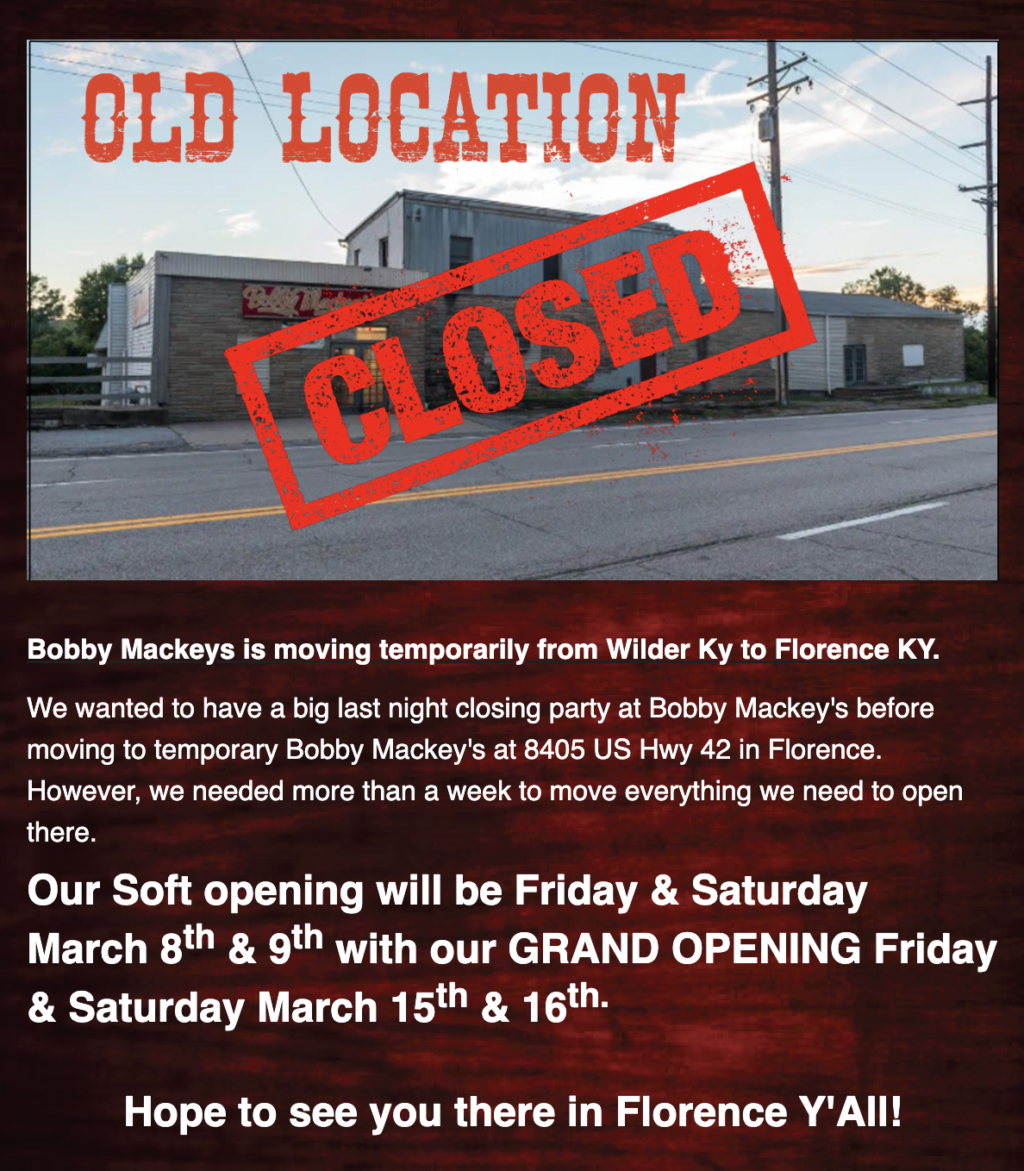 Bobby Mackey's Up For Auction?